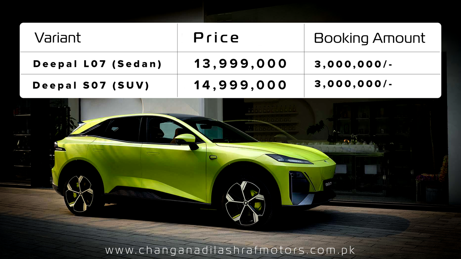 Deepal S07 Price & Specs - 3S Dealership - Adil Ashraf Motors